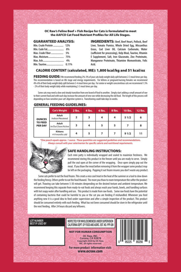 OC Raw’s Feline Beef + Fish Recipe for Cats - Gap, PA - Stoltzfus Feed ...